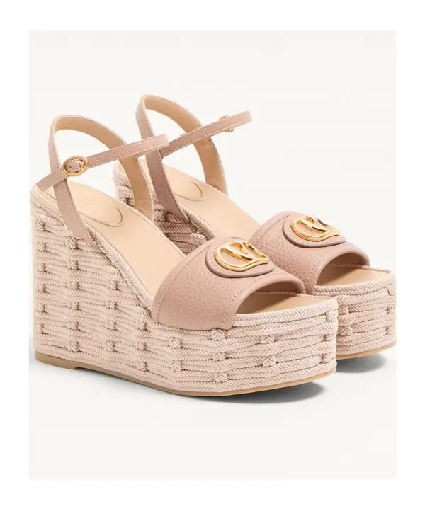 Valentino Garavani Vlogo Signature Open Toe Wedge Sandals