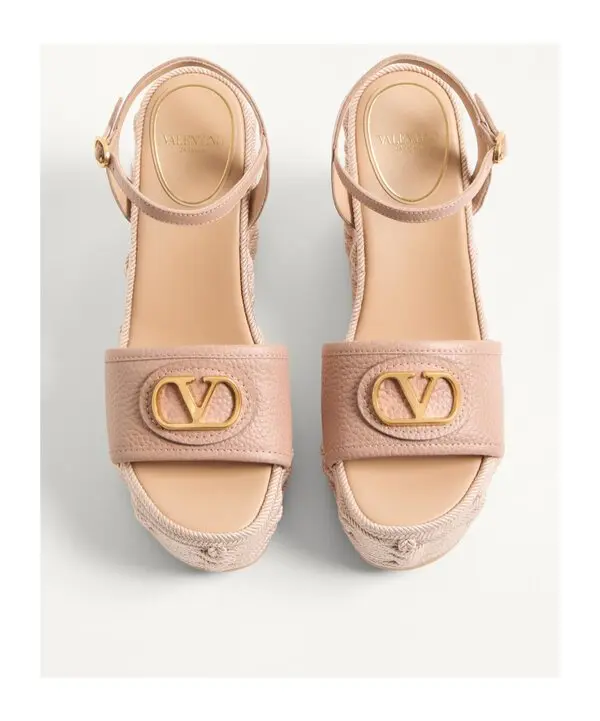 Valentino Garavani Vlogo Signature Open Toe Wedge Sandals