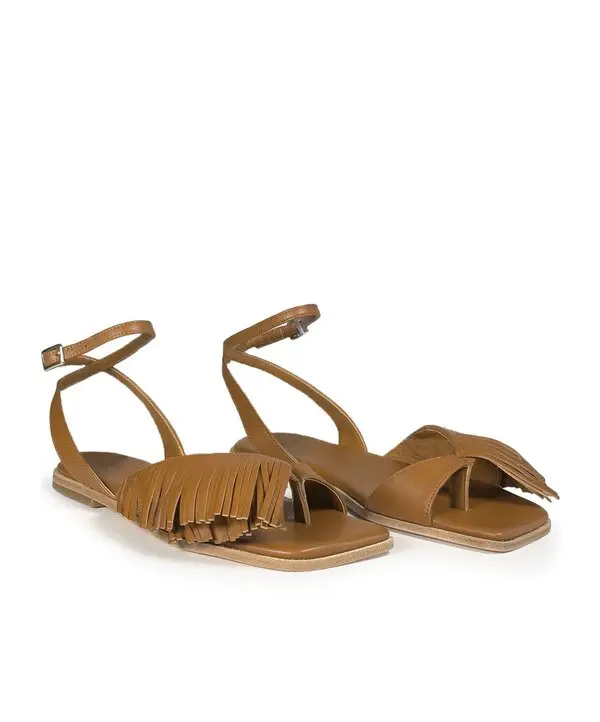 VIC MATIE Fringe Strap Flat Sandals