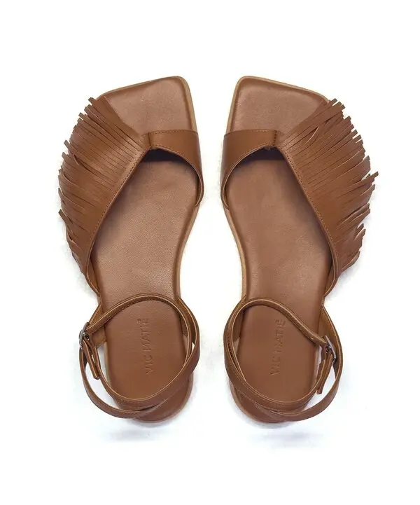 VIC MATIE Fringe Strap Flat Sandals