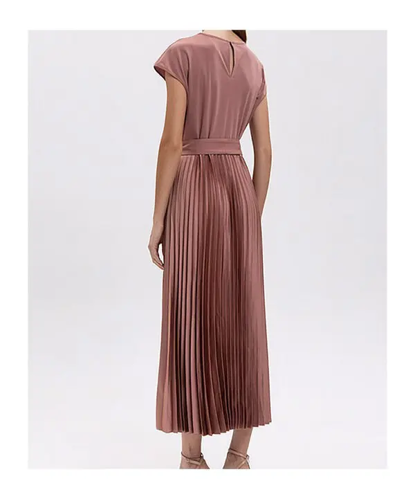 Max Mara Pleated Midi Dress - Brown