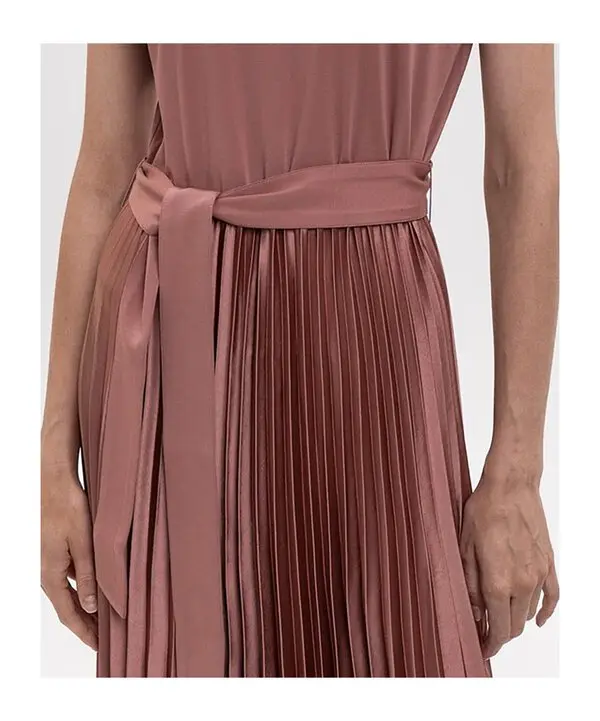 Max Mara Pleated Midi Dress - Brown