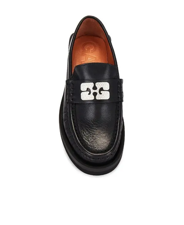 GANNI Logo Plaque Slip-on Loafers