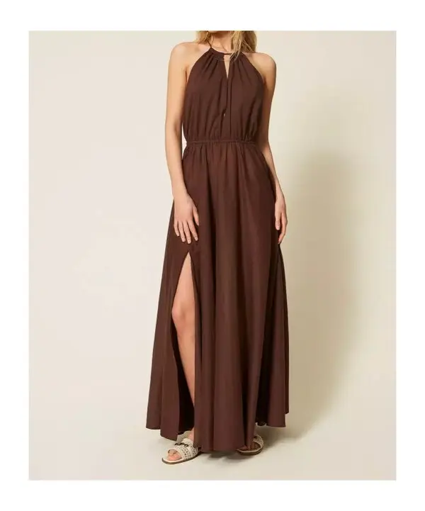 TWINSET Halter Slit Maxi Dress