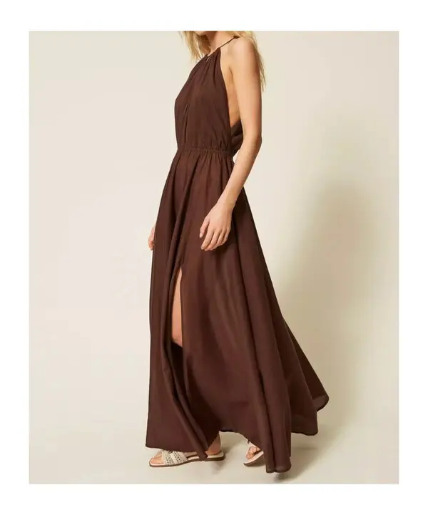TWINSET Halter Slit Maxi Dress