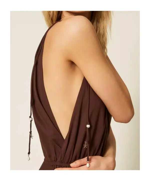 TWINSET Halter Slit Maxi Dress