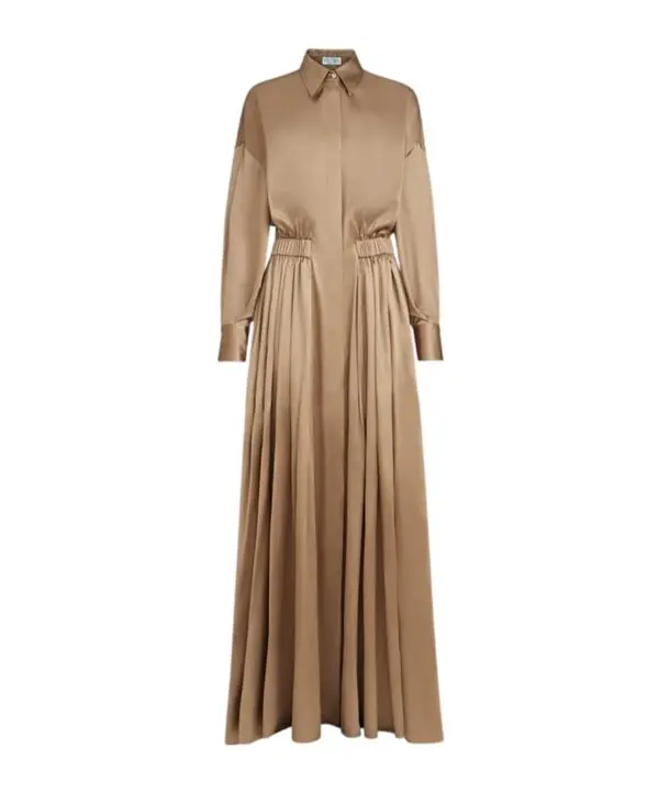Brunello Cucinelli Monili-detail Silk Maxi Dress