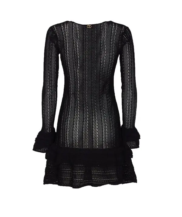 TWINSET Flounce Detailed Short Knitted Dress