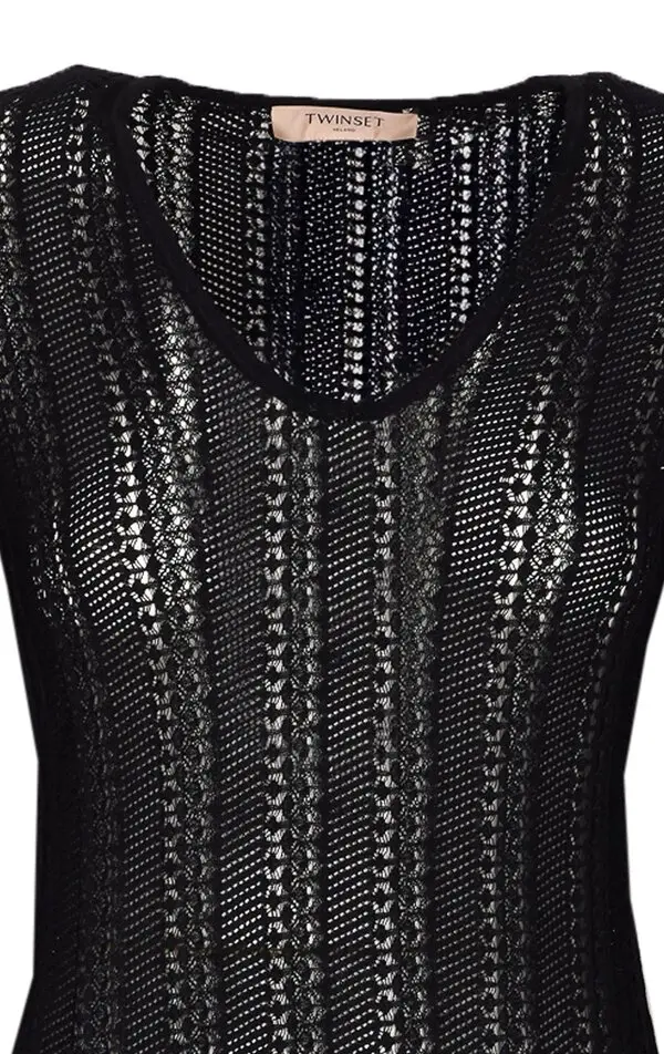 TWINSET Flounce Detailed Short Knitted Dress
