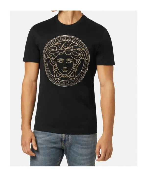 Versace Medusa Head Embellished Crewneck T-shirt