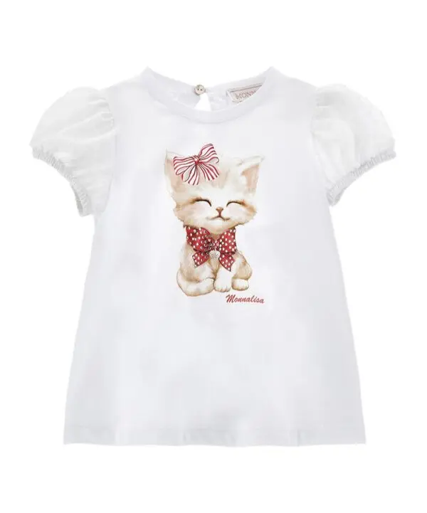 Monnalisa Cat-print T-shirt