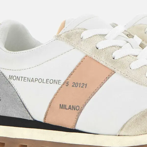 Hogan H671 Panelled Leather Sneakers - White/gray/beige