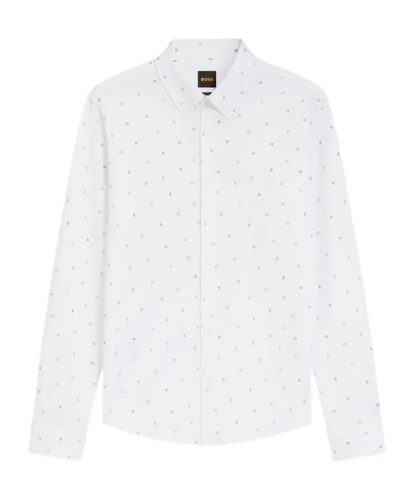 Hugo Boss Geometric-print Button-down Shirt