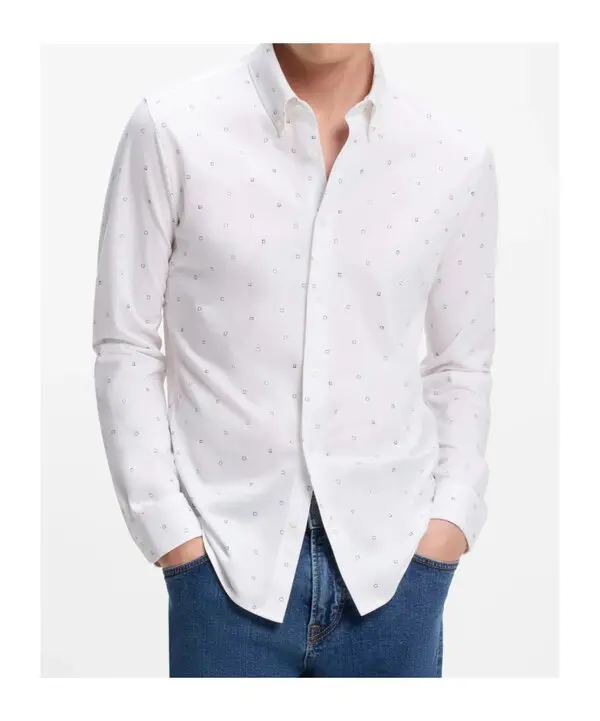 Hugo Boss Geometric-print Button-down Shirt