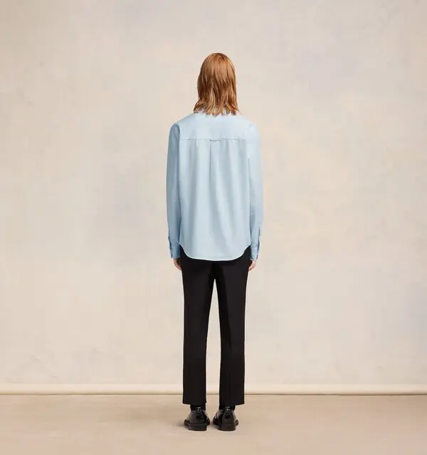 AMI Paris Logo-embroidered Striped Cotton Shirt