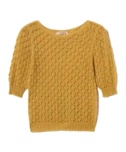 TWINSET Short-sleeved Crewneck Jumper - Brown