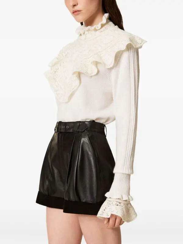 TWINSET Lace-trimmed Ruffled Jumper