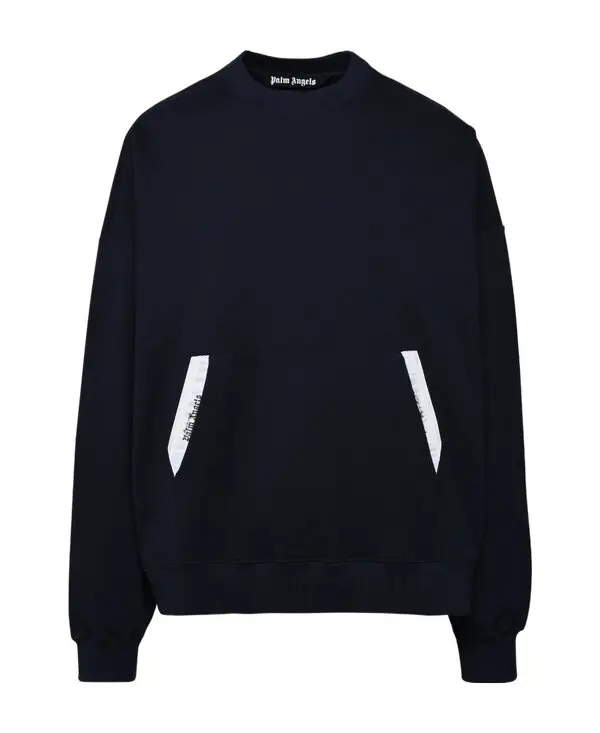 Palm Angels Logo Detailed Crewneck Sweatshirt - Black