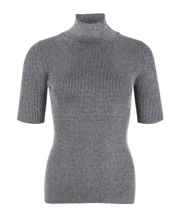 Missoni Ribbed Mock-neck Knitted Top - Gray