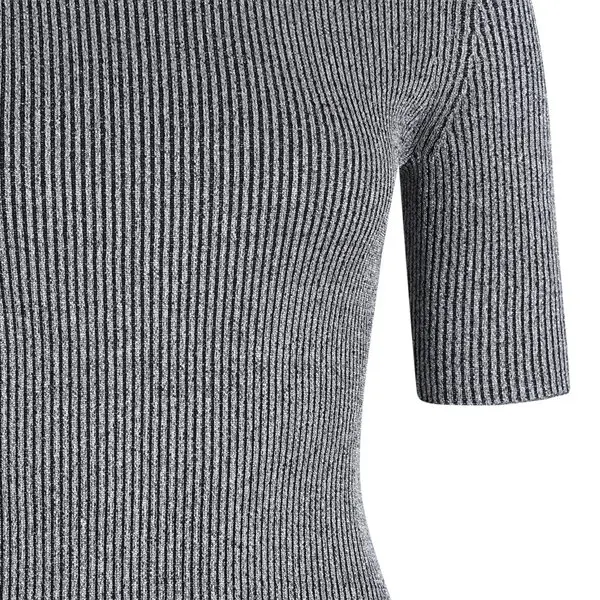 Missoni Ribbed Mock-neck Knitted Top - Gray