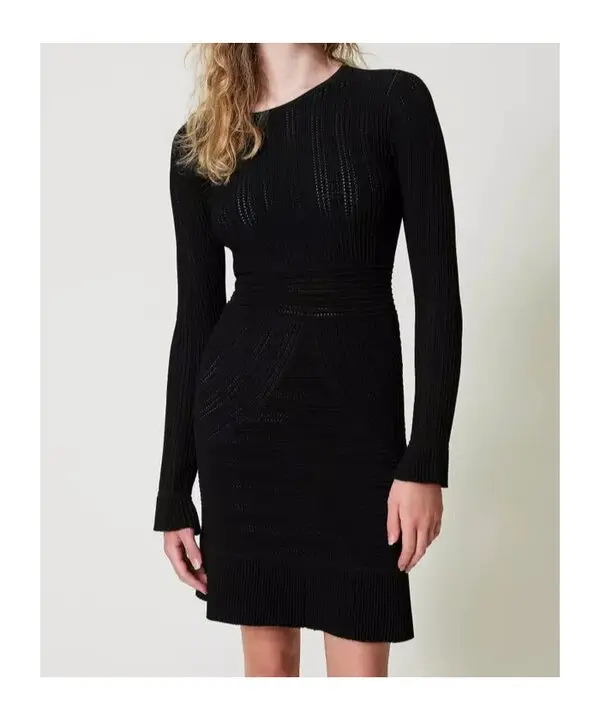 TWINSET Mixed Stitches Short Knit Dress