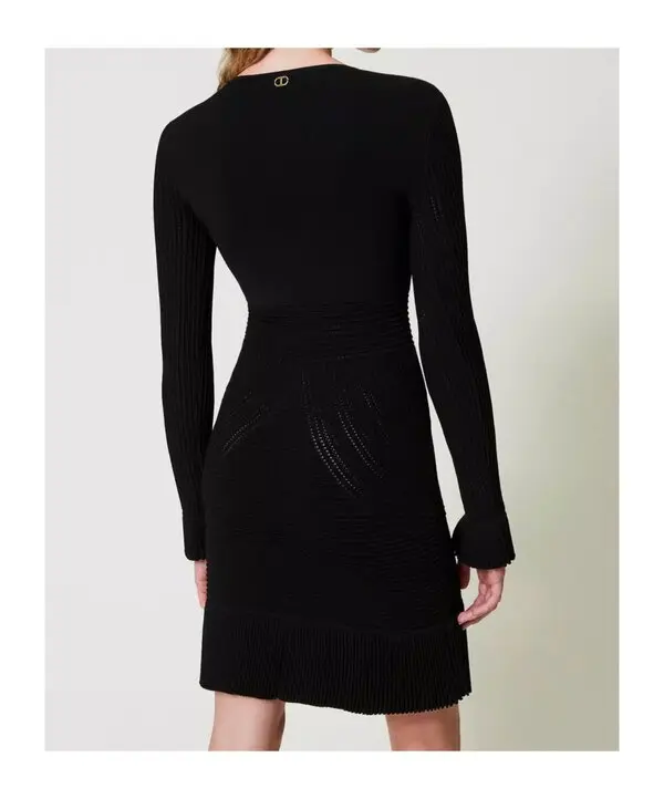 TWINSET Mixed Stitches Short Knit Dress