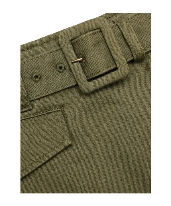 SELF-PORTRAIT Belted Pocket-detail Skirt - Khaki