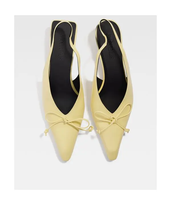 Jacquemus 40mm Cubisto Leather Pumps - Light Yellow