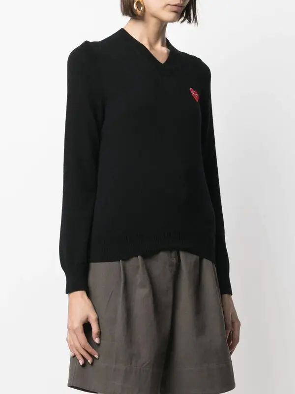 Play Comme Des Garcon Motif V-neck Jumper