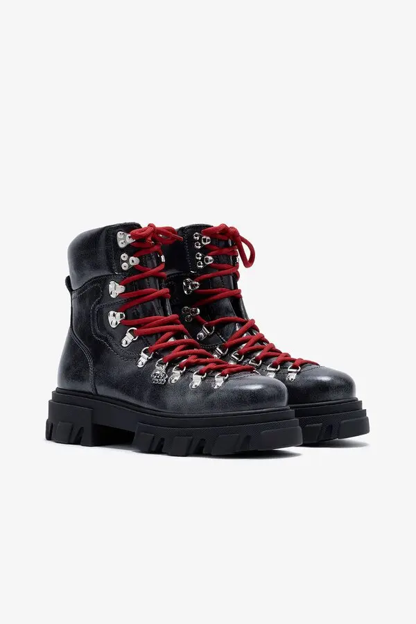 GANNI Cleated Mountain Boots - Black
