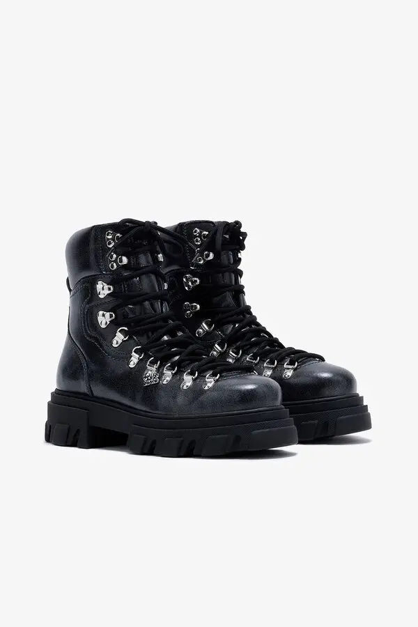 GANNI Cleated Mountain Boots - Black