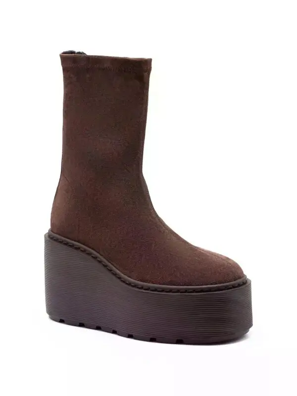 VIC MATIE F20 Zeppa Suede Ankle Boots - Brown