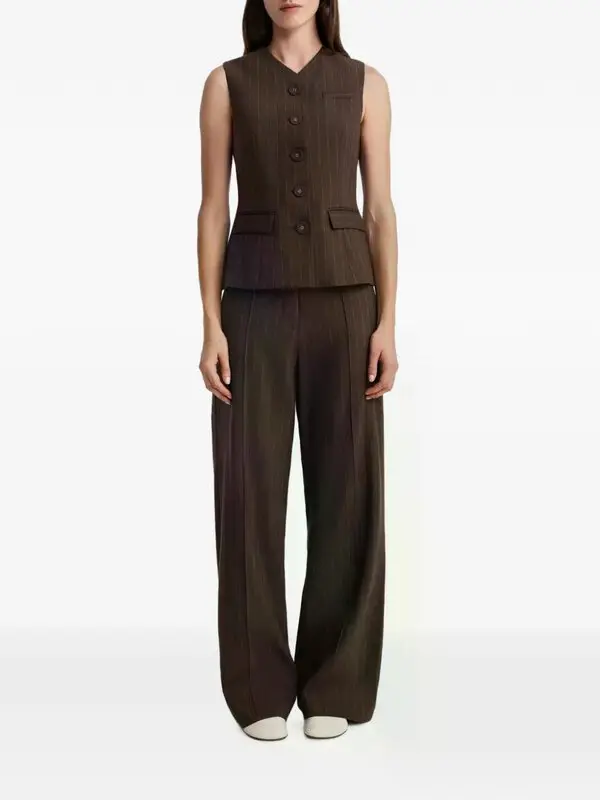 Anna Quan Kendall Pinstripe-pattern Peplum Top