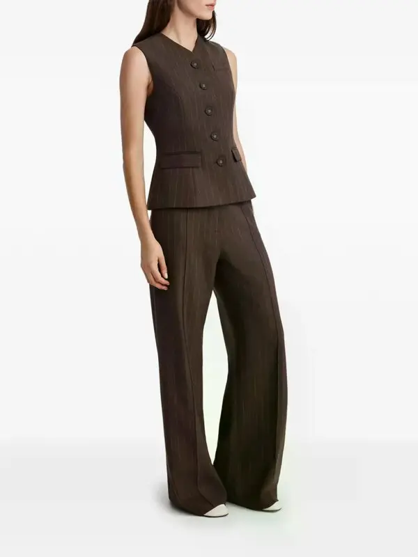 Anna Quan Kendall Pinstripe-pattern Peplum Top