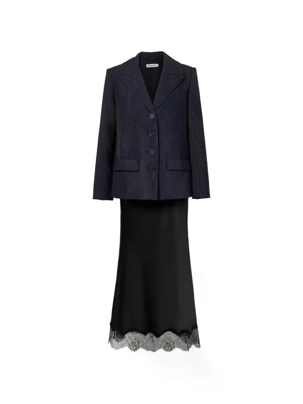 SELF-PORTRAIT Tailored Blazer Satin Midi Dress