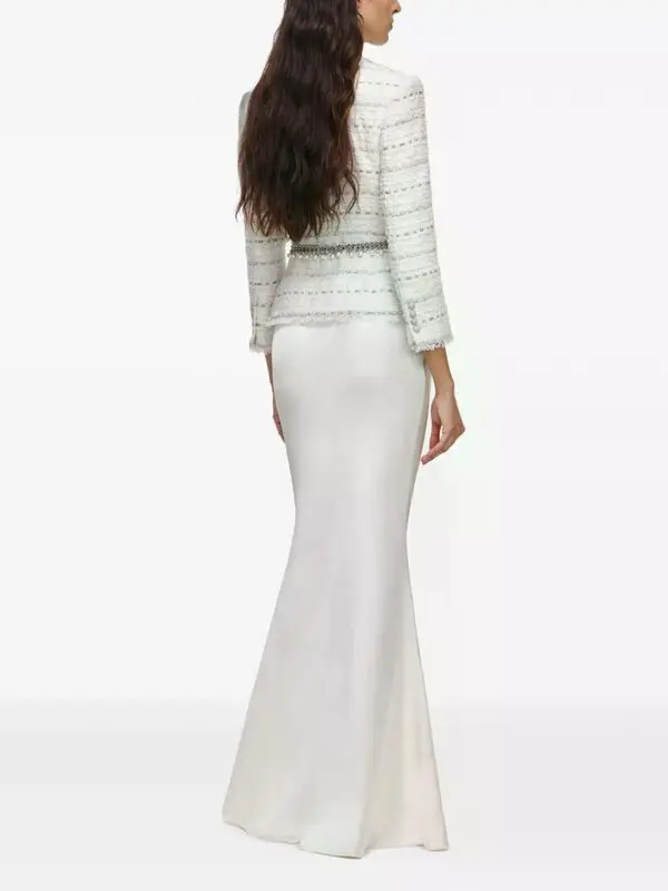 SELF-PORTRAIT Bouclé Satin Maxi Dress