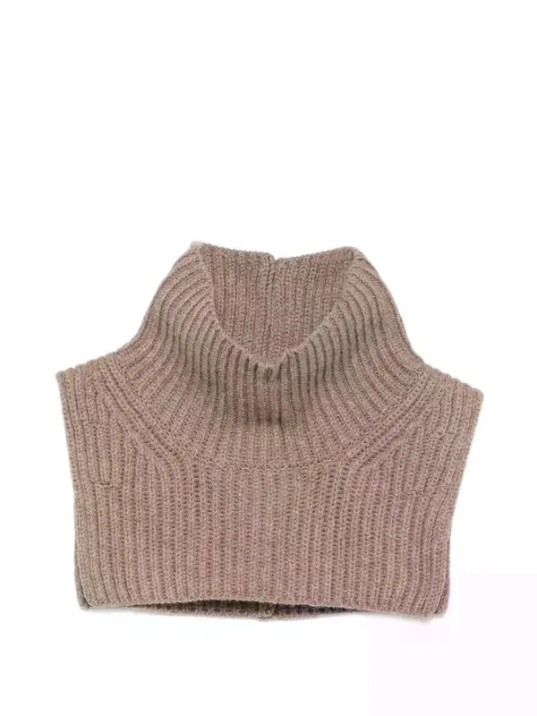 Soeur Gad Ribbed-knit High-neck Scarf - Neutrals