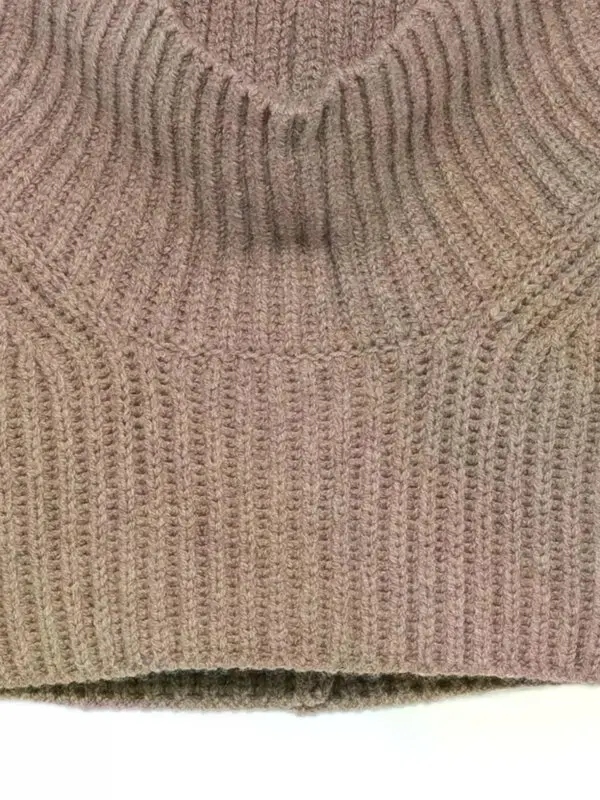 Soeur Gad Ribbed-knit High-neck Scarf - Neutrals