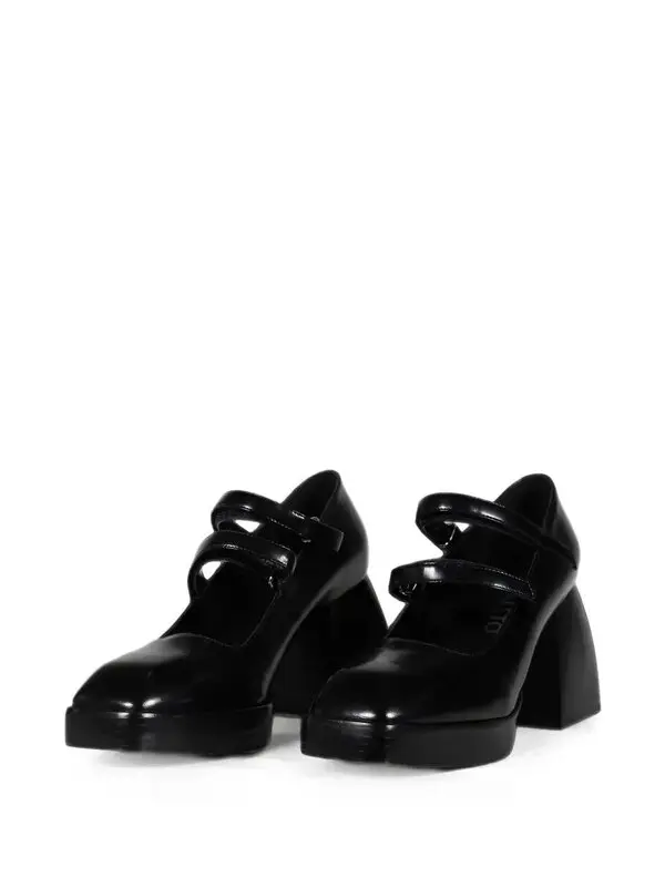 NODALETO Bulla Babies Touch-strap Leather Platform Heeled Mary Jane Shoes