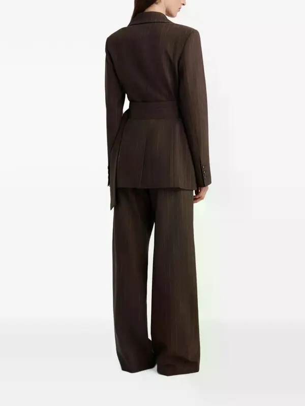 Anna Quan Colin Belted Pinstriped Blazer