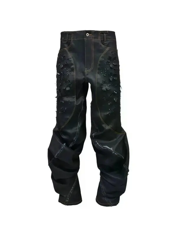 JUNTAE KIM Laser-slashed Twist Jeans