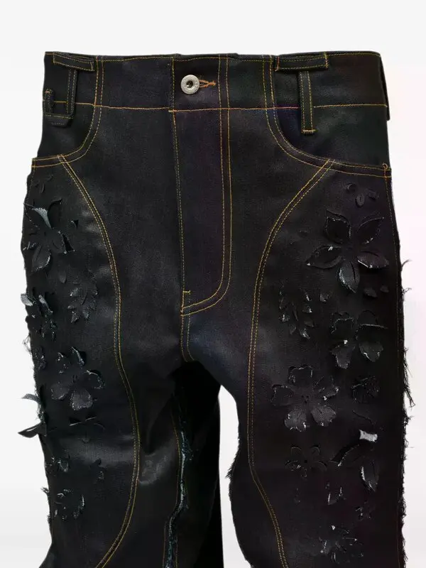JUNTAE KIM Laser-slashed Twist Jeans