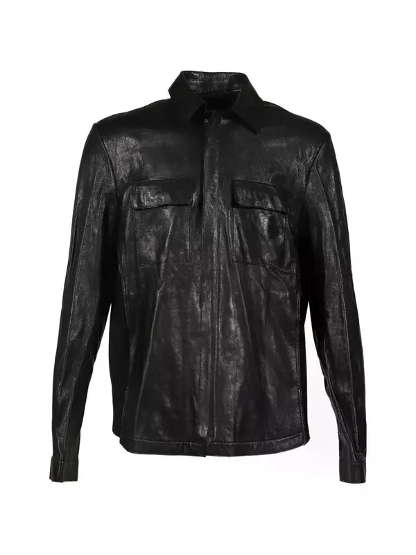 SAN263-1 Flap-pocket Leather Jacket