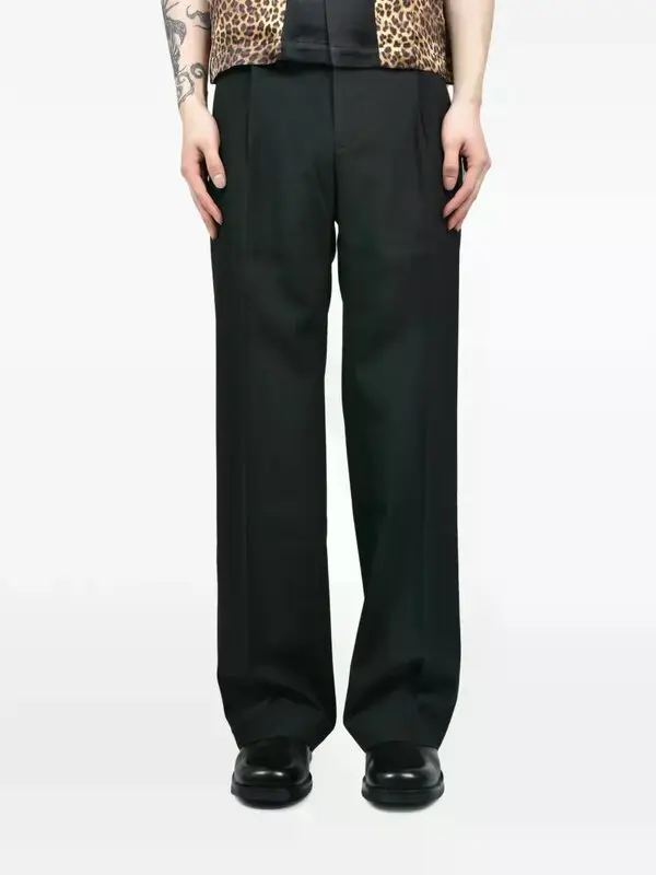 ERNEST W. BAKER Pleated Straight-fit Trousers - Black
