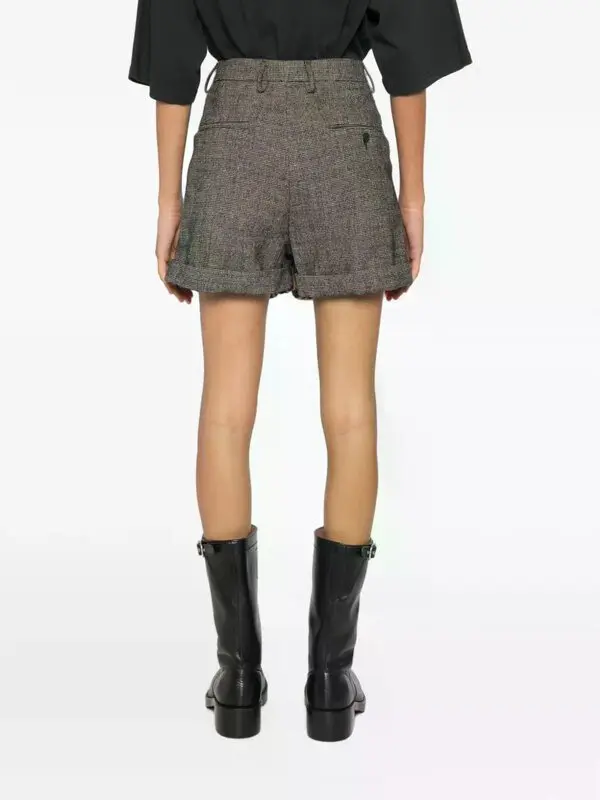 R13 Houndstooth Leopard-print Shorts