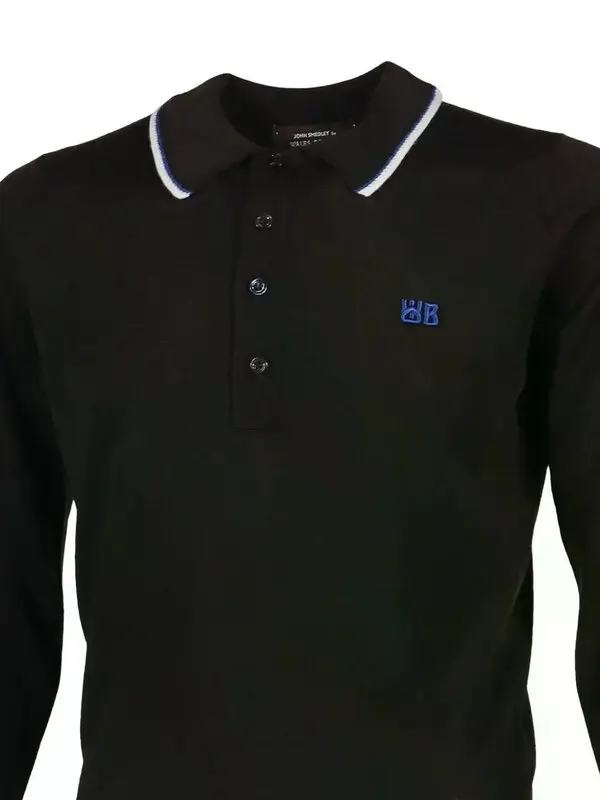WALES BONNER Embroidered-logo Polo Sweater