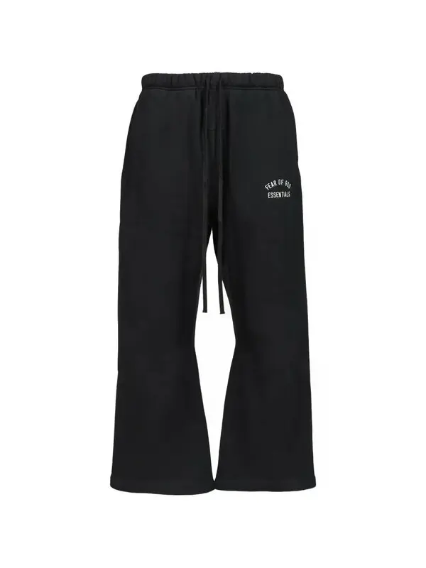 ESSENTIALS Logo-print Flared Trousers