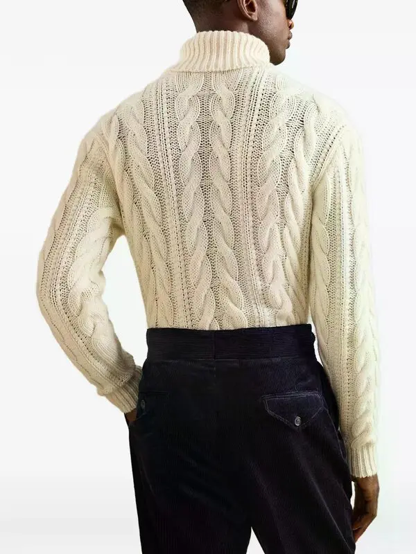 Ralph Lauren Purple Label Cable-knit Roll-neck Sweater