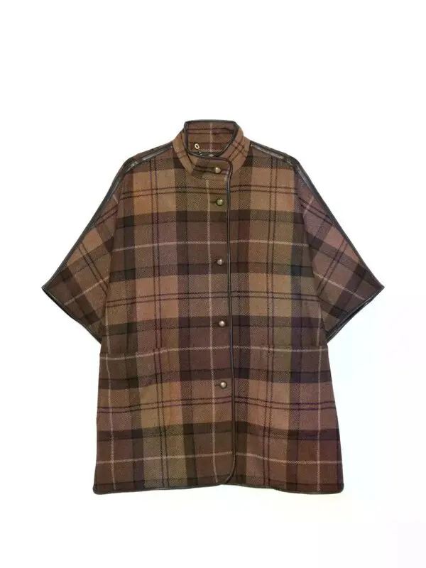 Barbour Judith Tartan-check Cape Jacket - Brown