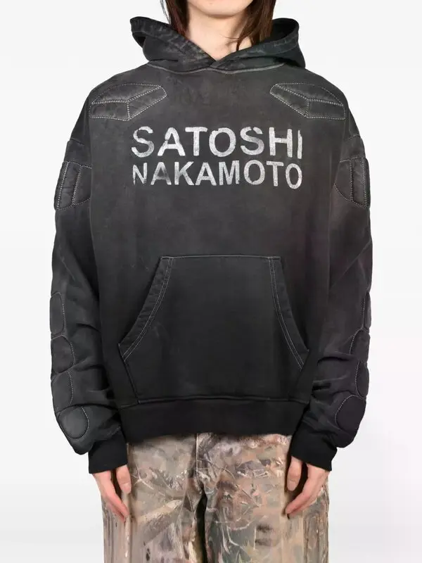 SATOSHI NAKAMOTO Padded Logo-print Hoodie